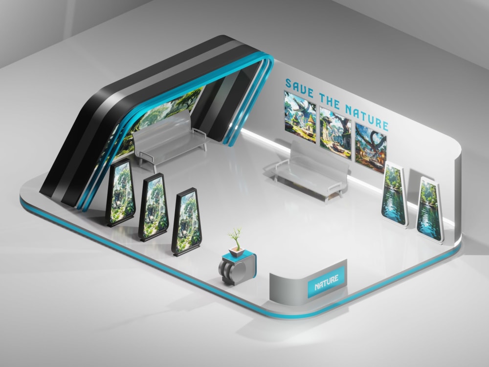 3d Trade Show Exhibition design, Exhibition stand, kiosk design, | Upwork