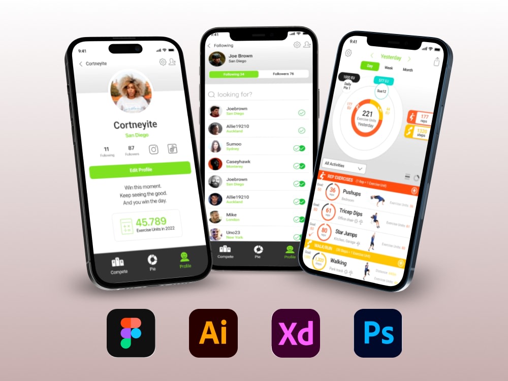 A mobile UI UX graphics design using Figma or Adobe XD | Upwork