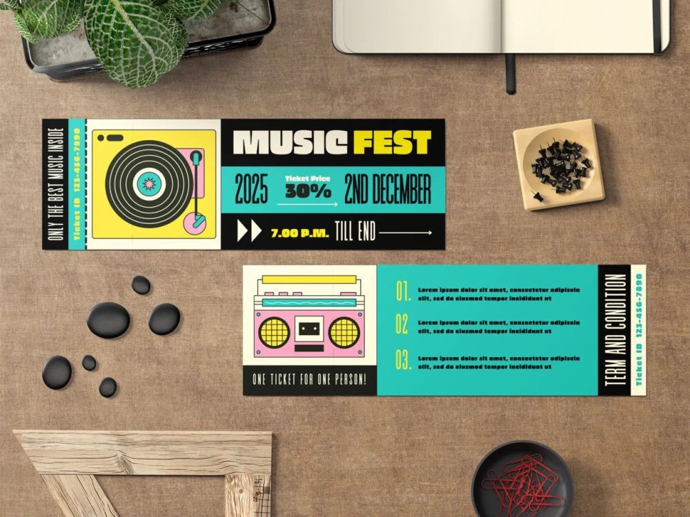 A Custom Ticket Design for Parties, Events, Concerts, Festivals, and ...