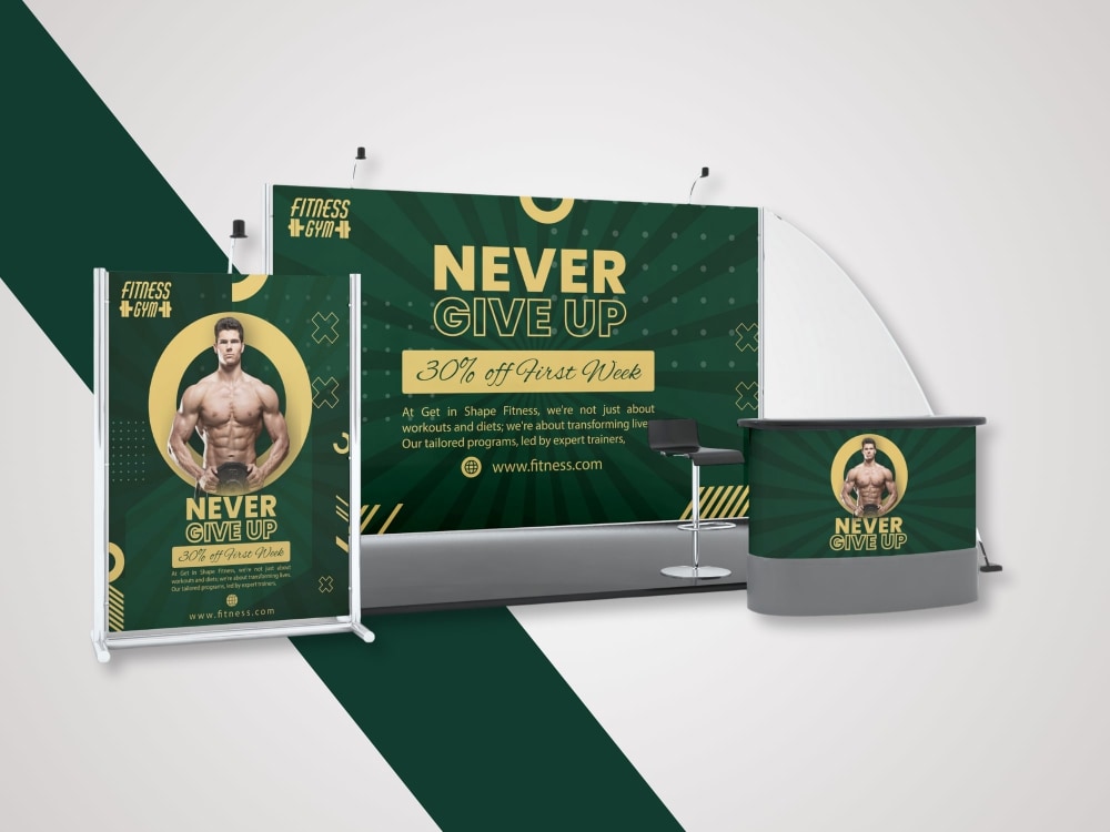 A Professional Tradeshow Backdrop Design and Roll Up Banner in no time ...