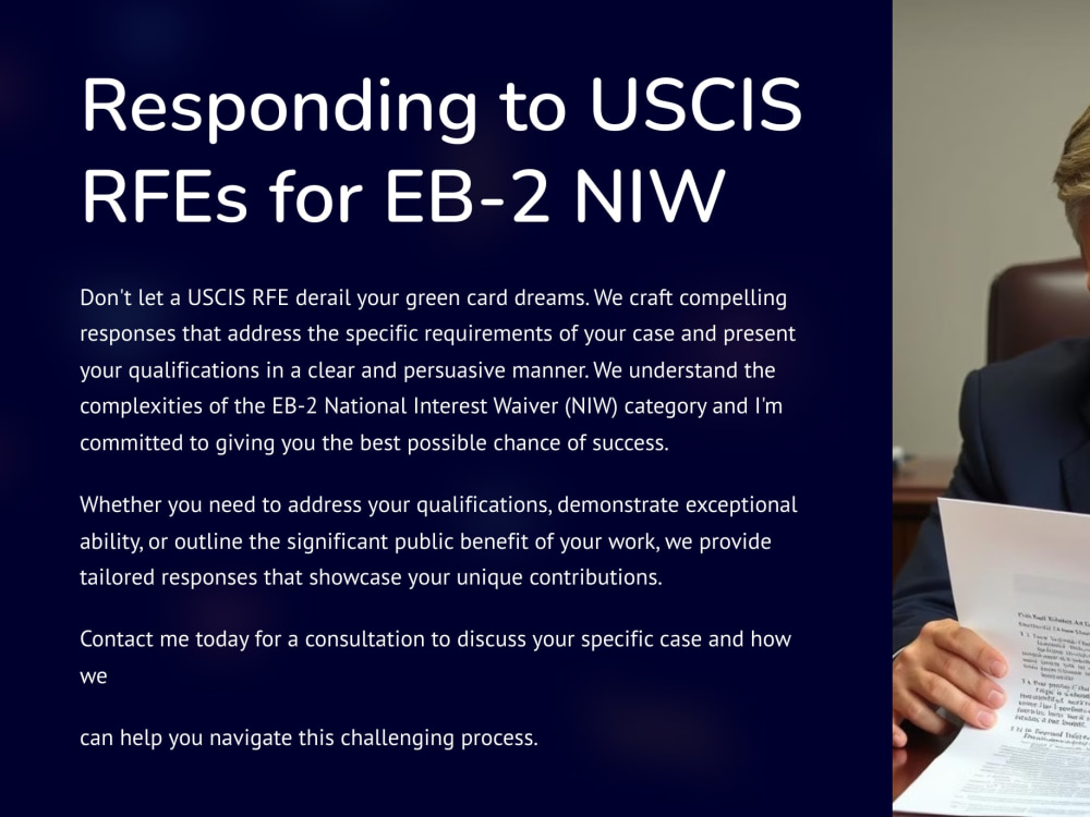 RFE Response for your EB2 NIW Petition | Upwork