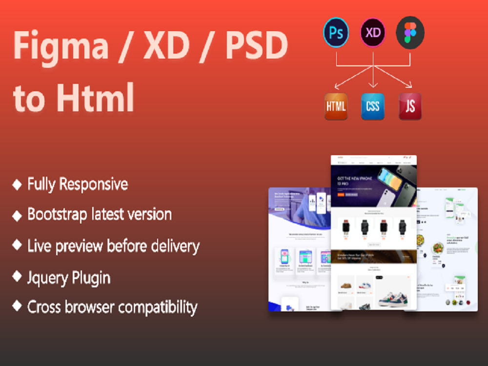 Figma to html , css , javascript , bootstrap and jquery | Upwork