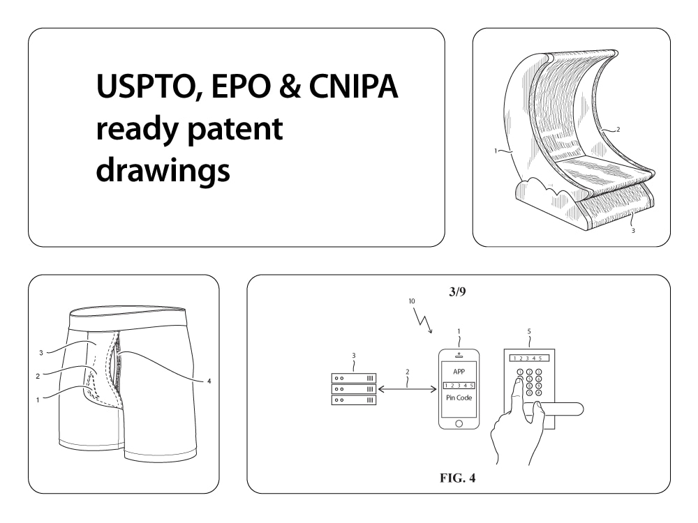 USPTO, EPO & CNIPA-ready patent drawings / illustrations boost approval ...