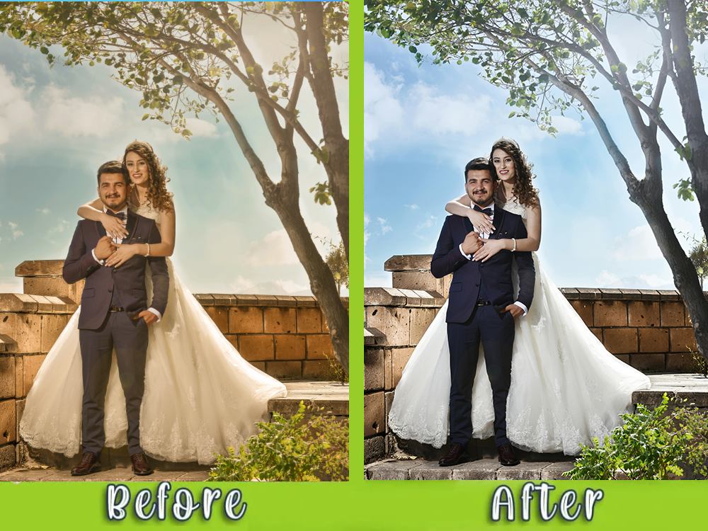 Wedding photo editing and retouch, color correction in photoshop ...