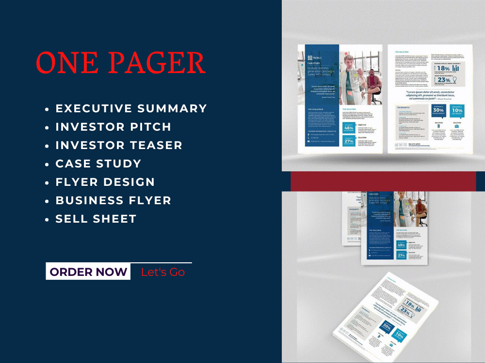 A one pager and executive summary flyers | Upwork