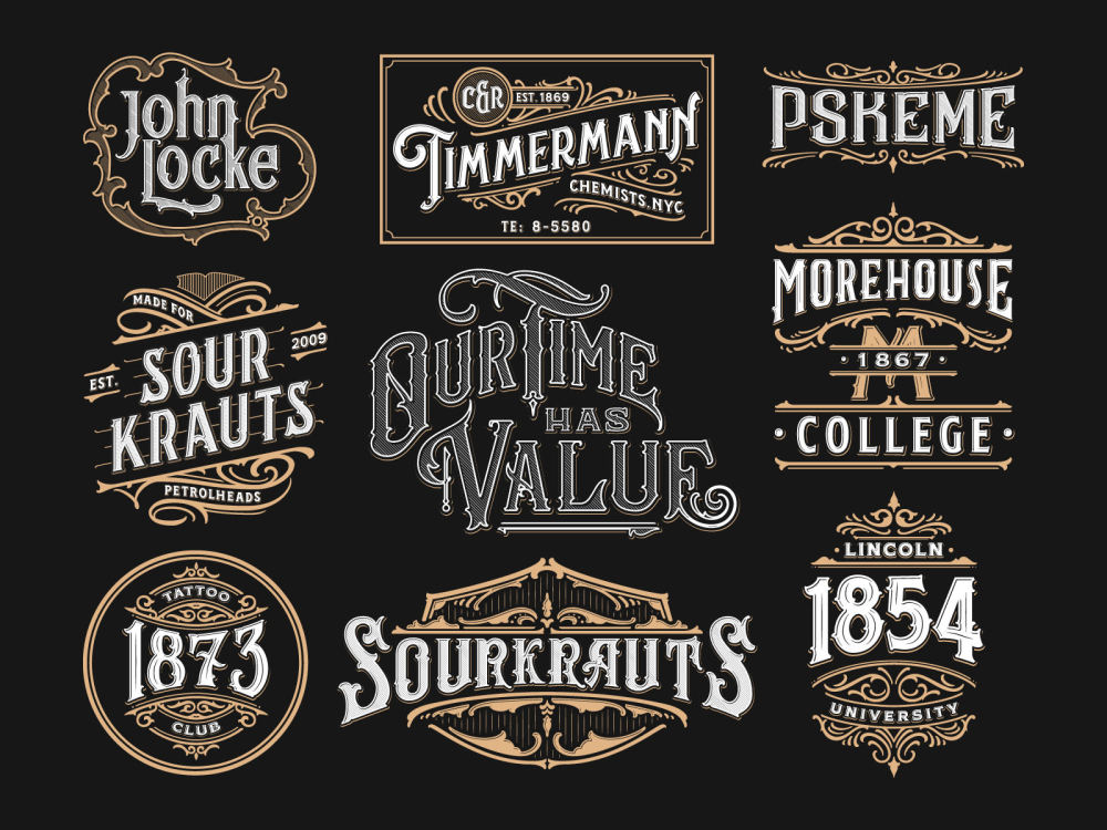 Custom vintage victorian style hand lettering logo design | Upwork
