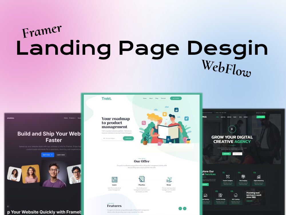 High-impact Landing Page Design | WebFlow & Framer | Upwork