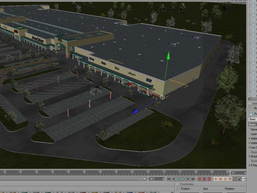 Render 3d architectural exterior of house, commercial building ...