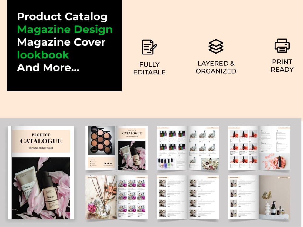 Professional product catalog | lookbook| and magazine cover, layout ...