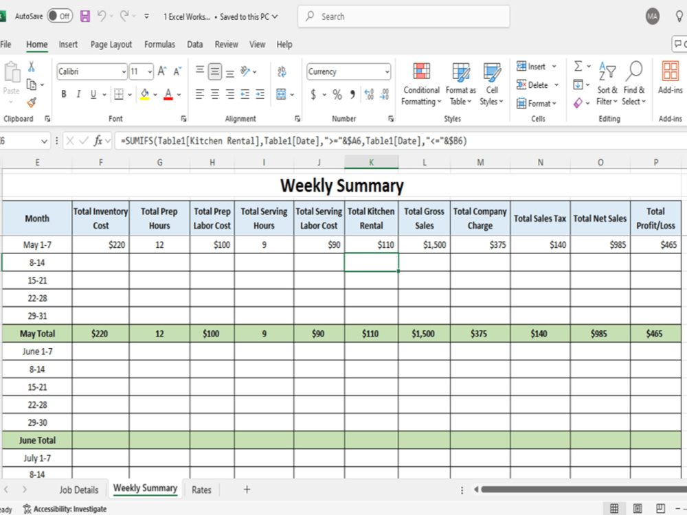 Automated google sheets and excel spreadsheet with formulas/chart/macro | Upwork
