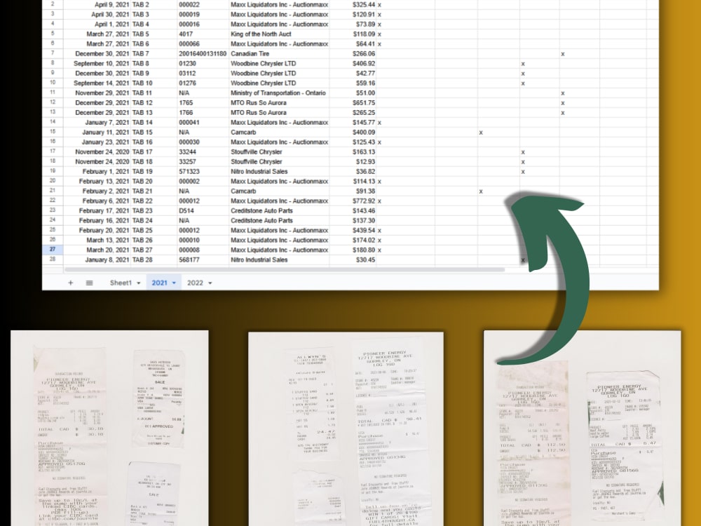 Invoice Data Entry from receipt to Excel by Data Entry Specialist | Upwork
