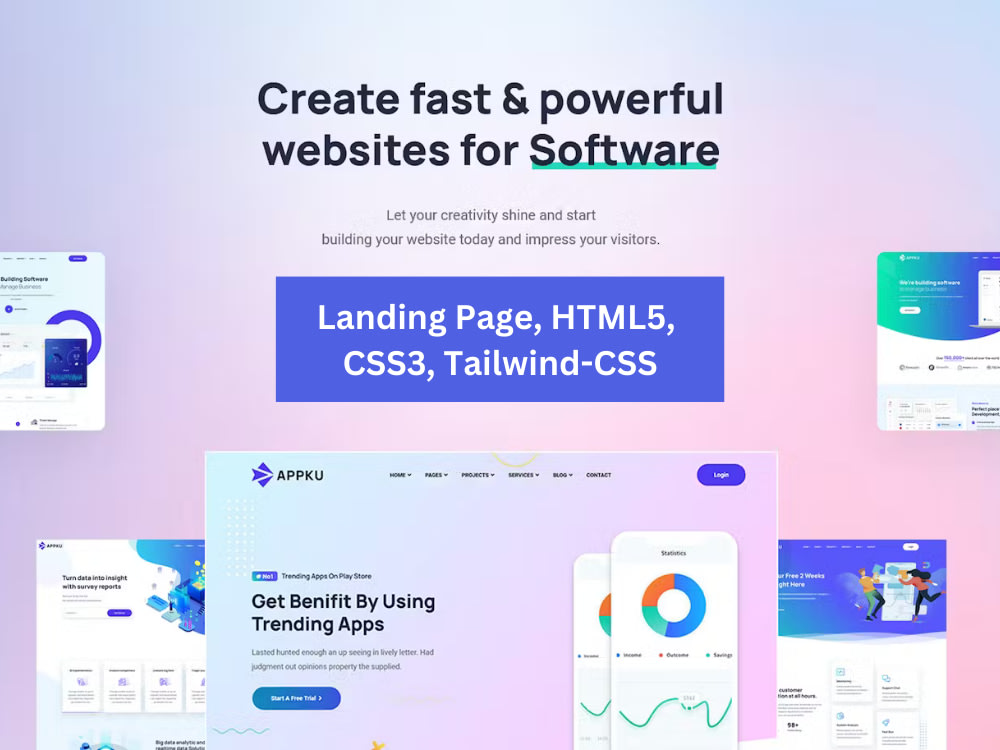 Landing Page Web Developer | HTML5 | CSS3 | Tailwind CSS | One Page Website | Upwork