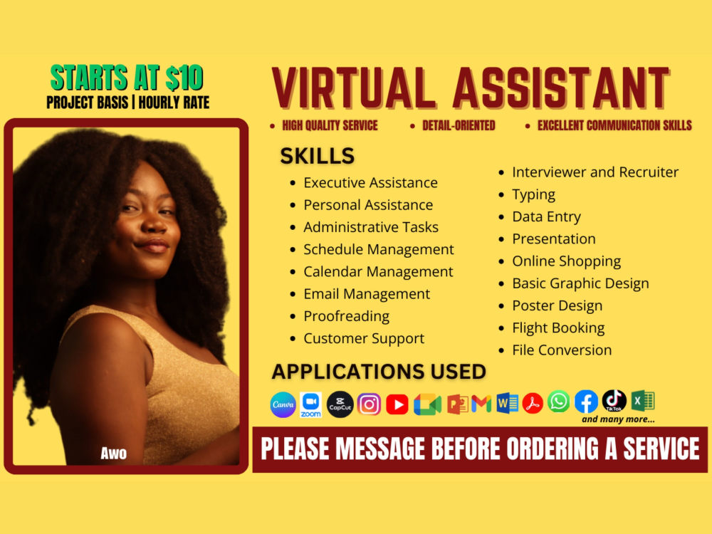 A reliable virtual assistant to complete your personal or business ...