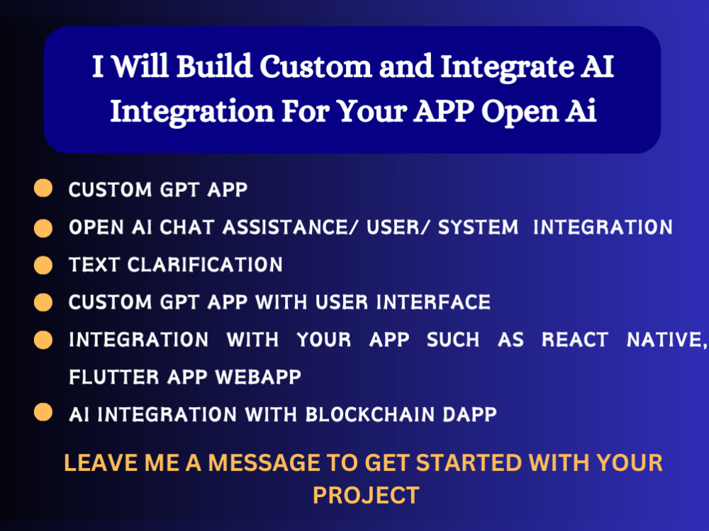 ChatGpt integration in your Nextjs React Native App Open AI agent developer | Upwork