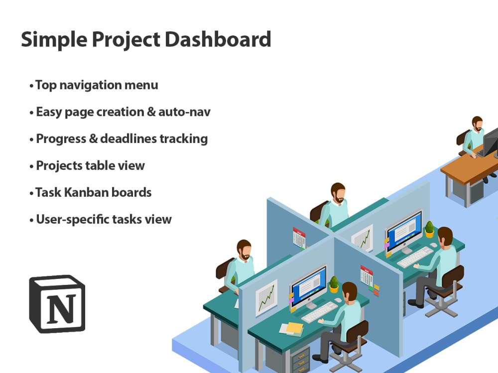 Simple Project Dashboard Notion template | Upwork