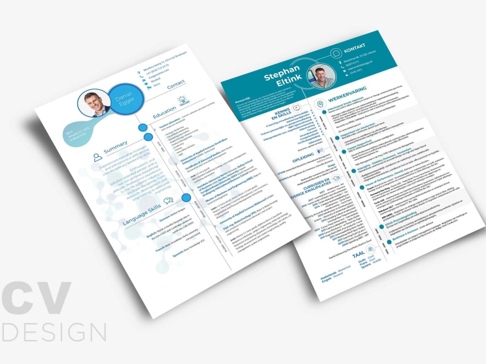 I will design an outstanding infographic resume CV design under 24h ...
