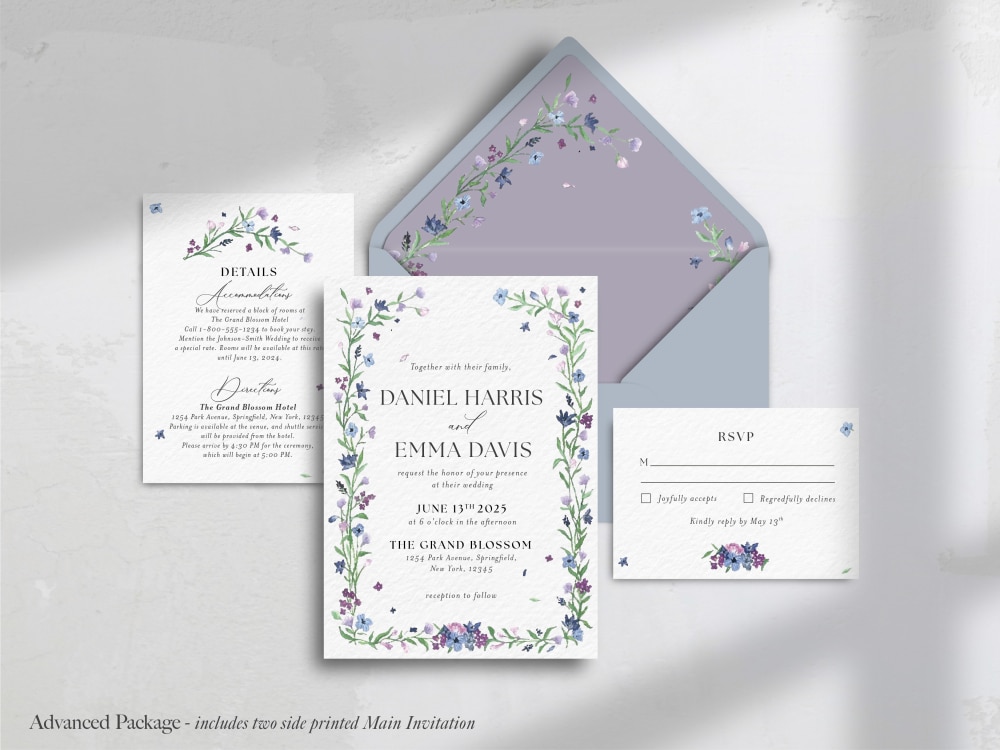 This Printable Wedding Invitation Set - Pre Designed Template | Upwork