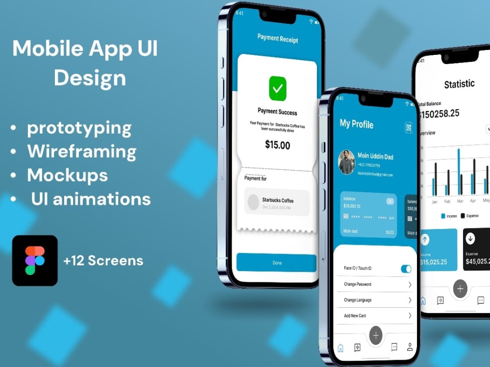Figma mobile app design - Figma UI/UX Design - app design mockup UI/UX | Upwork