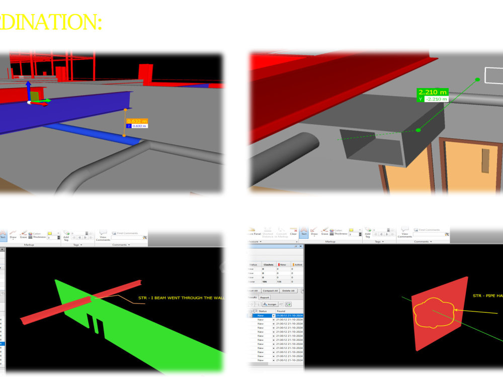 Fully coordinated BIM Model of Building area up to 20000 m2, Clash ...