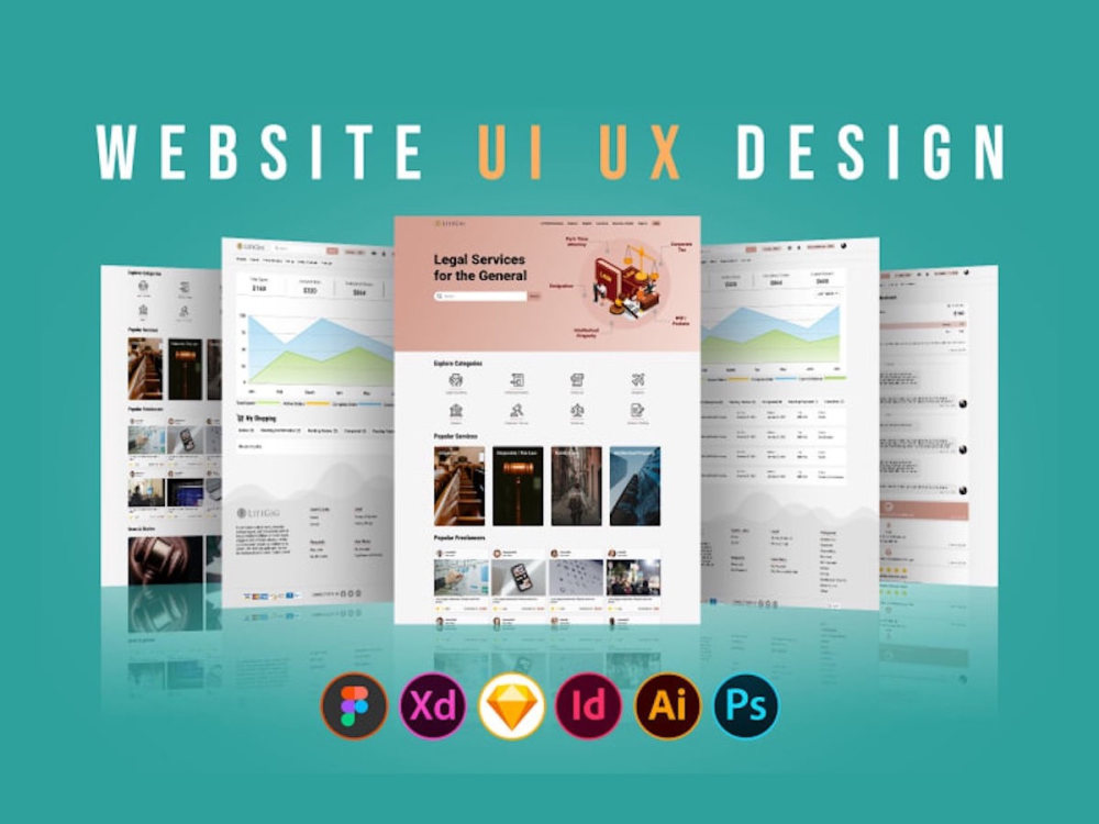 Creative UI/UX Design in Figma or Photoshop for Website / Landing page ...