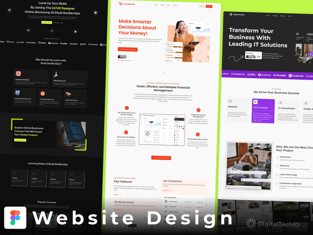A responsive website UI/UX design created in Figma | Upwork