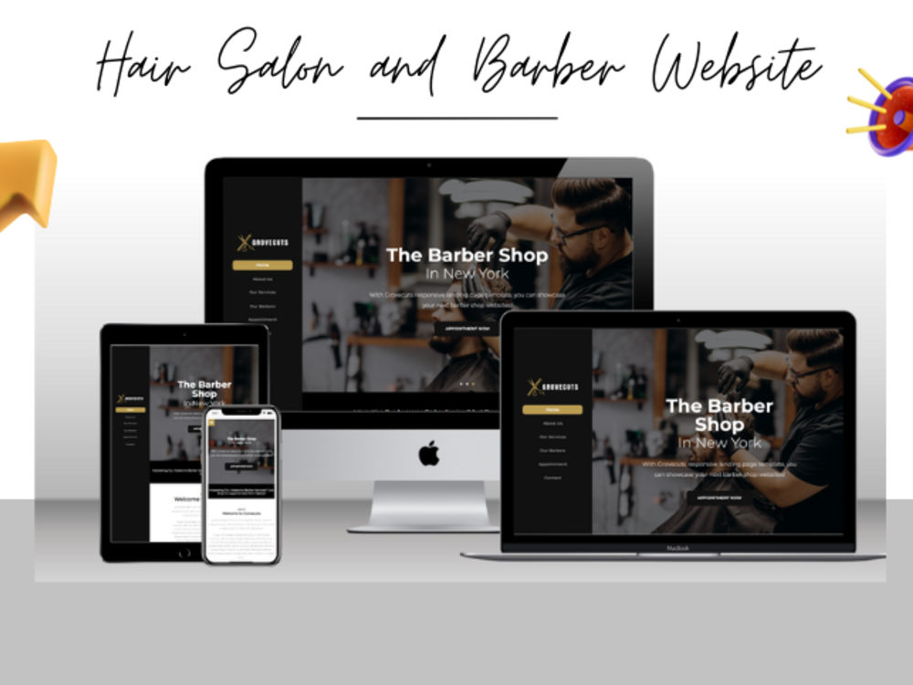 Hair Salon and Barber Website Template Customization and Hosting | Upwork