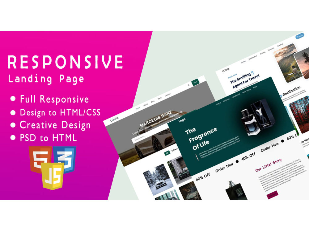 Modern responsive html CSS landing page design. | Upwork