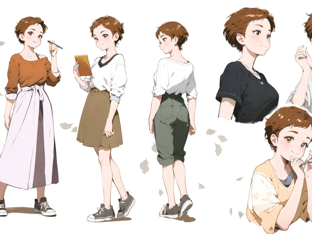 A detailed character sheet with a full body and bust-up view | Upwork