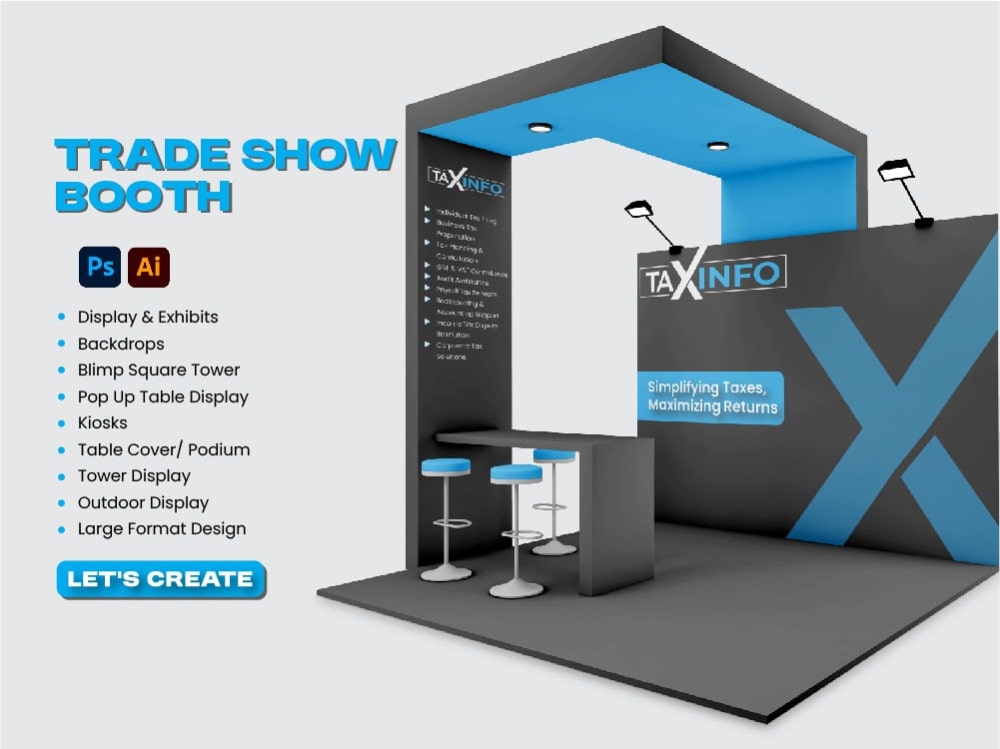 Design for trade show booth, trade show banner and exhibition stand ...