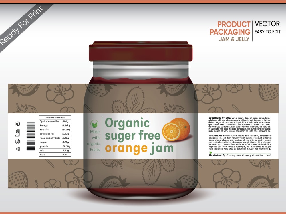 A minimal jar label design, Jam Label, Print ready Label Design | Upwork