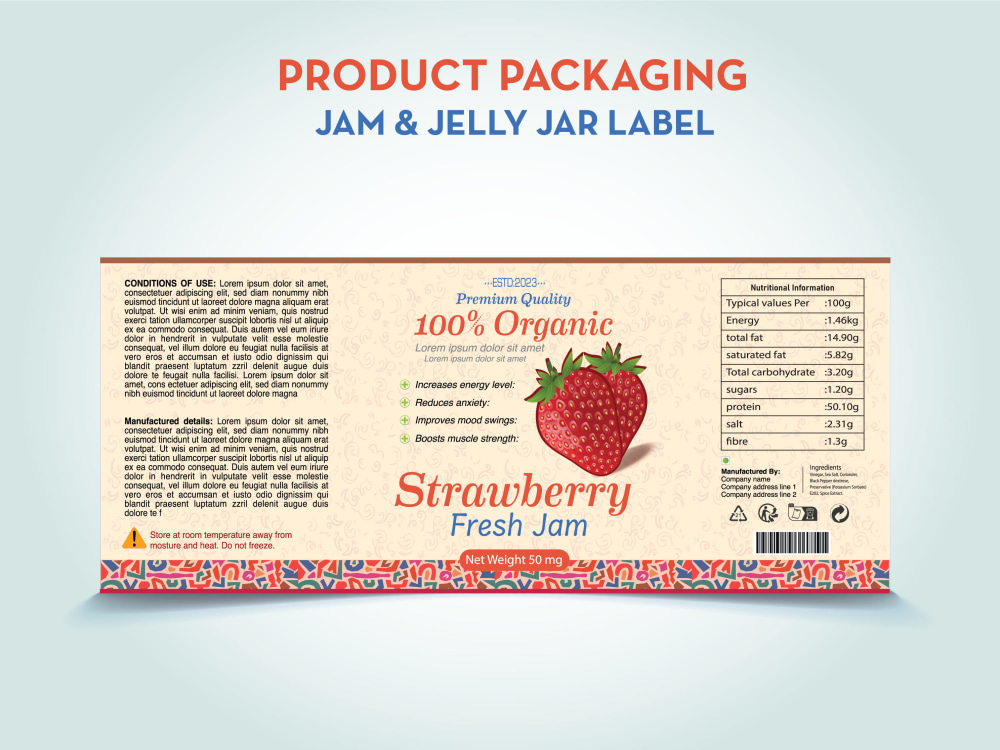 A minimal jar label design, Jam Label, Print ready Label Design | Upwork