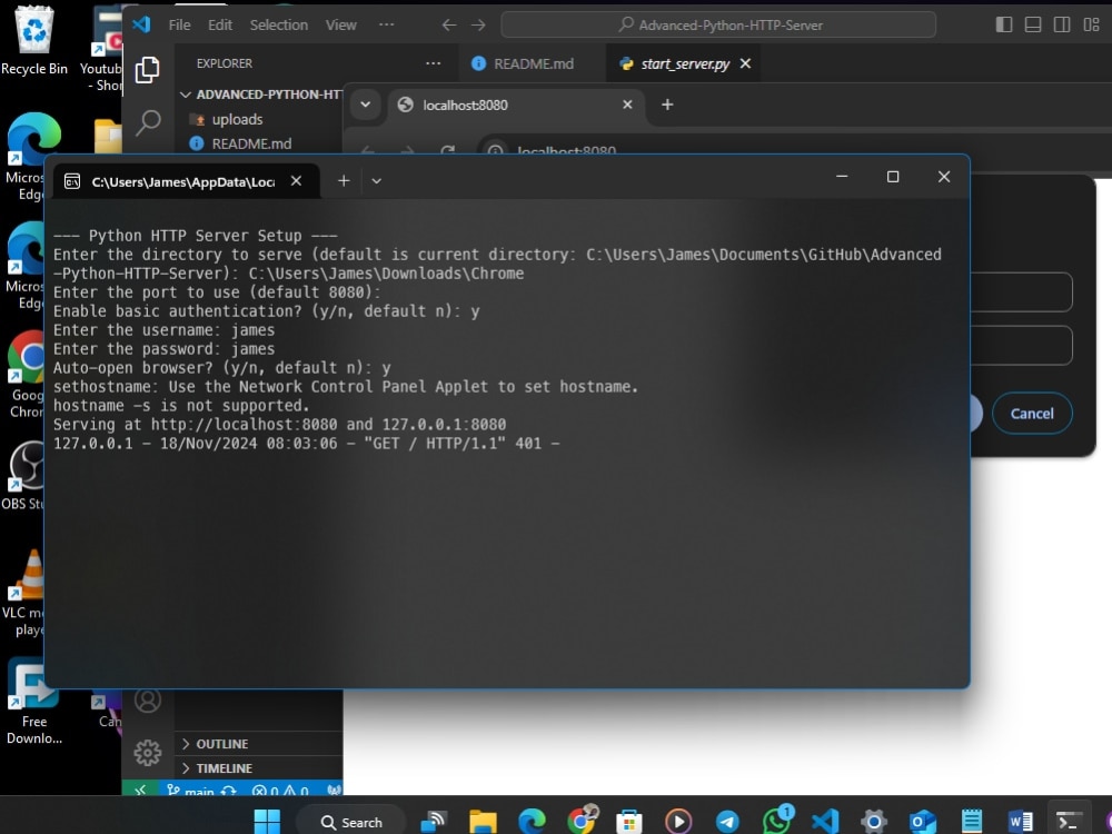 Python HTTP File Server with Basic Authentication and File Upload | Upwork