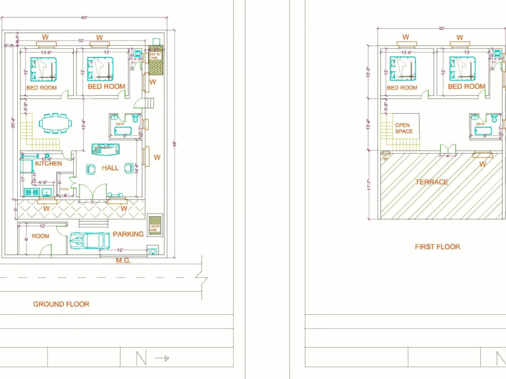 Architecture 2d floor plan for house,building & commercial | Upwork