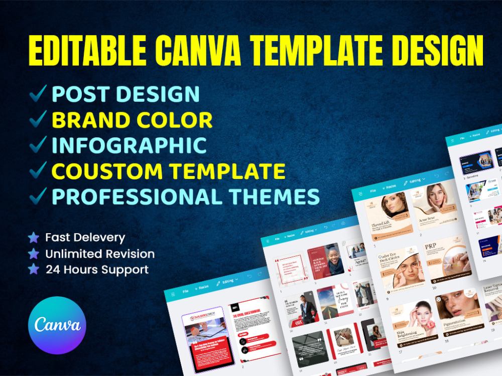 Editable canva template design | Upwork