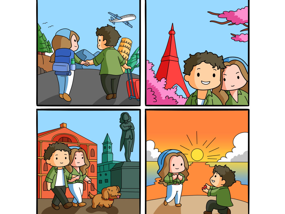 Funny comic strip illustration, cartoon book design, doodle webcomic ...