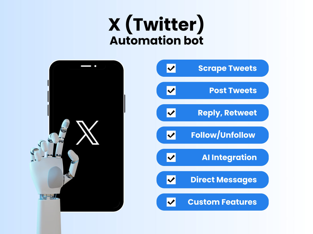 X (twitter) automation bot | Twitter's API | Selenium | Upwork