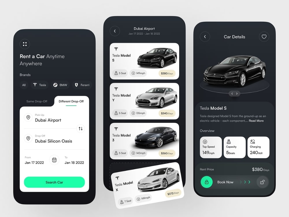 Car rental ui ux car rental website car rental app mobile ui ux design ...