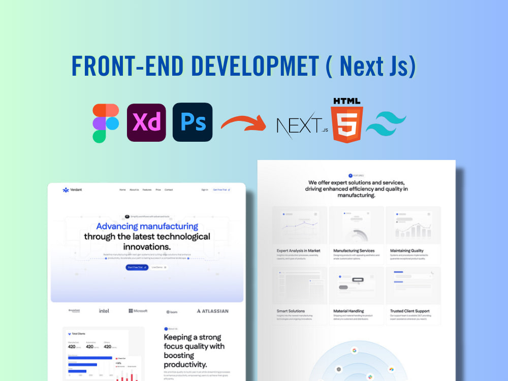Next.js Developer | Front End Developer | Figma to Next.js / Tailwind | Upwork