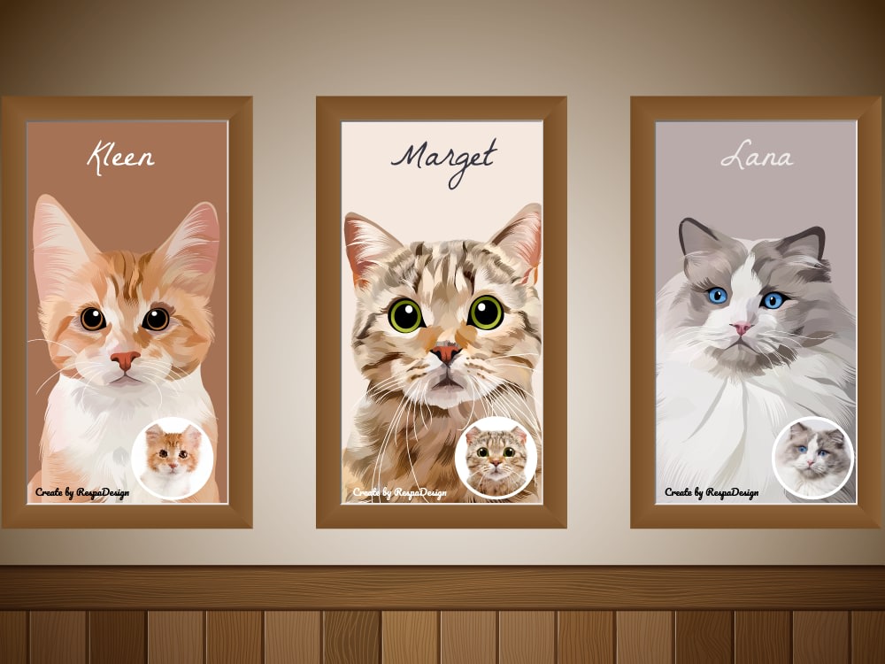 Custom Vector animal Pet portraits | Upwork