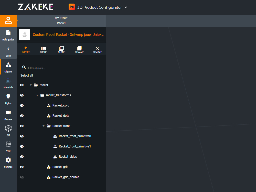 A customizable 3D model for 3D product configurator Zakeke | Upwork