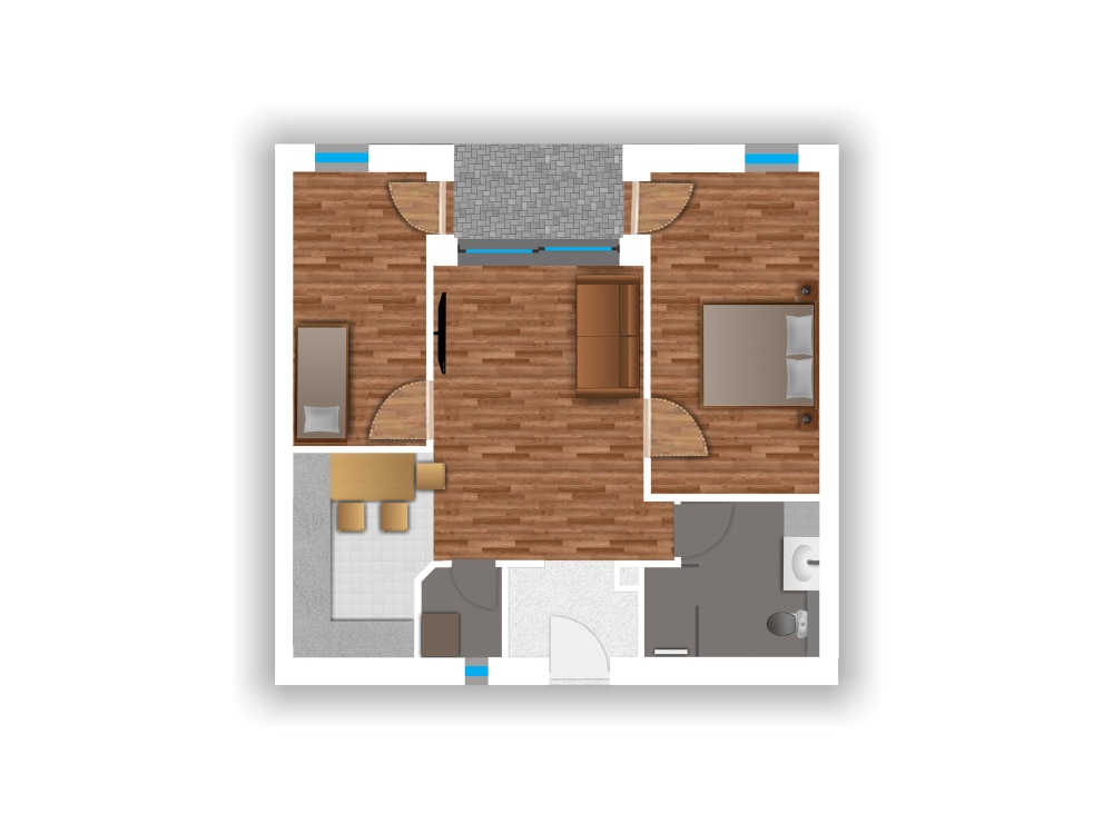 A colouring floor plan with texture and funiture. | Upwork