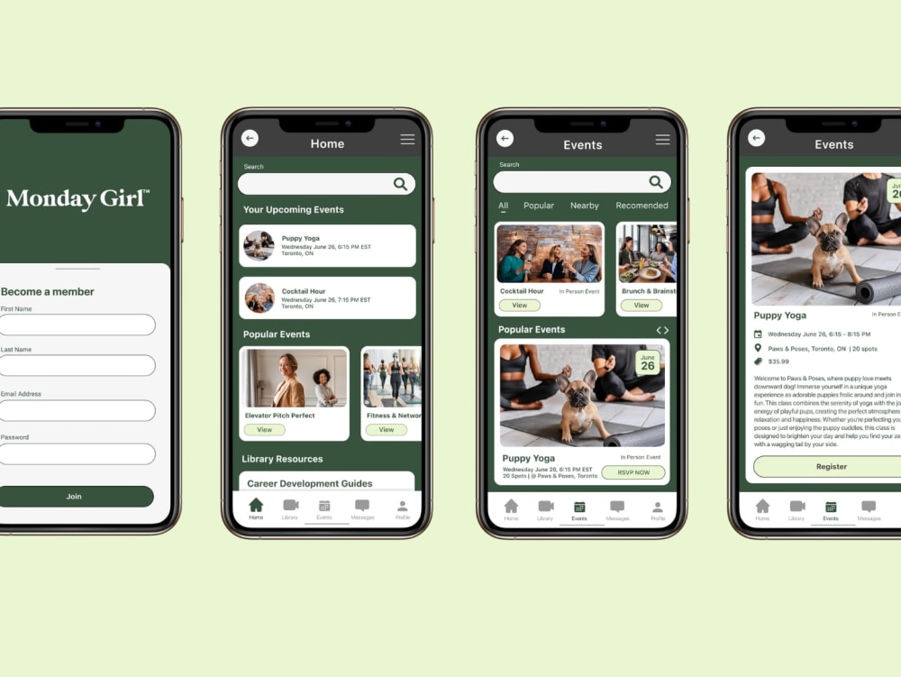 An app design with various screens | Upwork