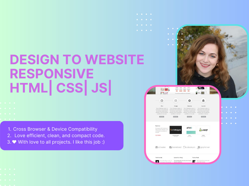 Your Design(Figma, Psd,...) to Responsive Html with Testing | Upwork