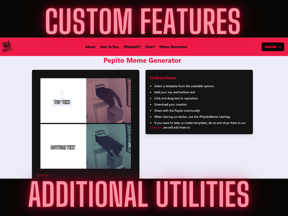 A beautiful, impactful meme-token website | Upwork