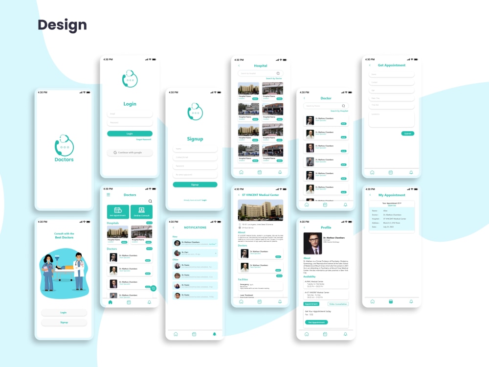Responsive Doctor Consulting Mobile App UI Design | Upwork