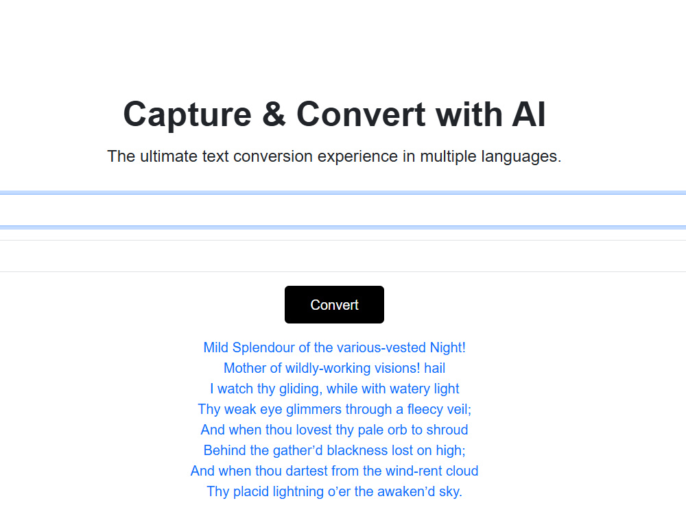 OCR-enabled webpage that converts image to audio,pdf,word in Multi ...