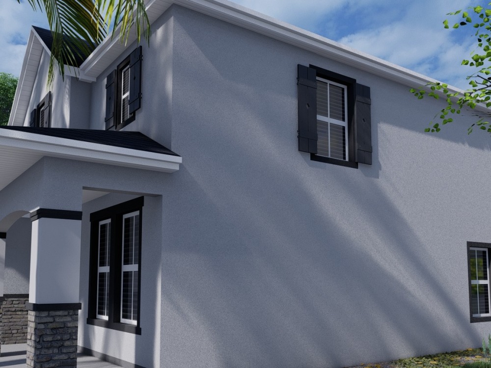 Cgi house interior design, facade exterior, sketchup model 3d rendering ...