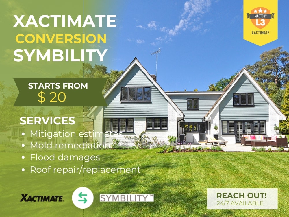 Xactimate estimate converted to symbility estimate | Upwork