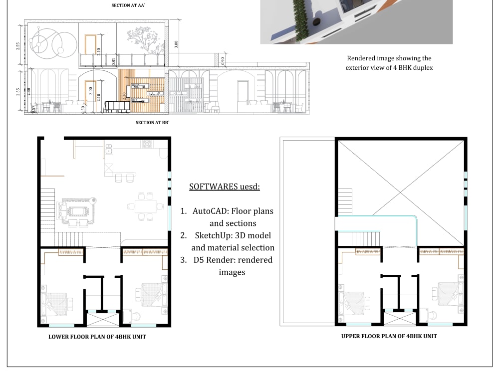 A architectural 2 D plans and sections for your choice | Upwork