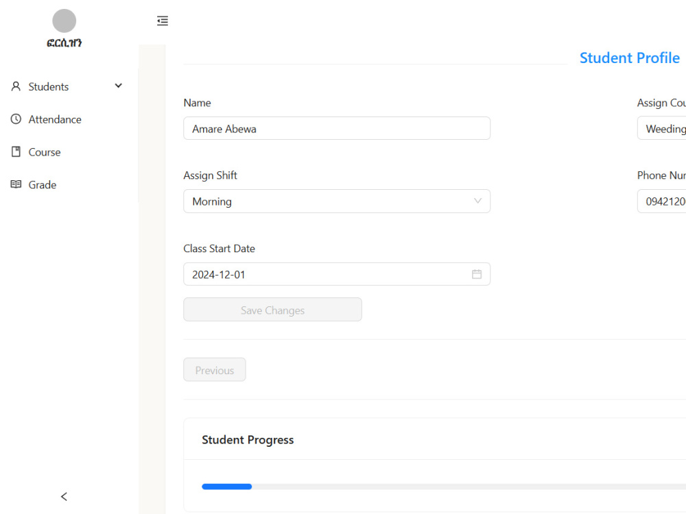 An Interactive student management system | Upwork